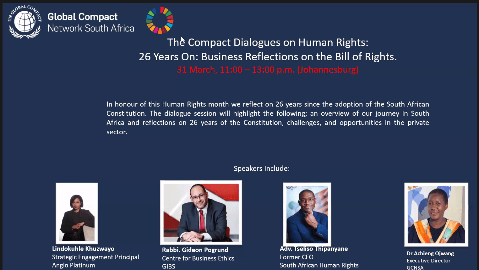 Business Reflections on South Africa’s Bill of Rights 26 Years on - Global Compact Network SA